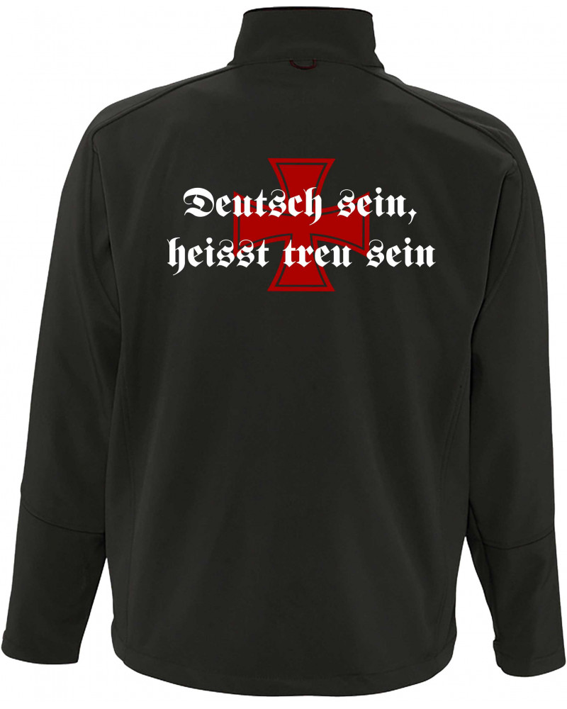 Bestickte Herren Softshell Jacke "3 Lagen" (Deutsch sein, heißt treu sein)