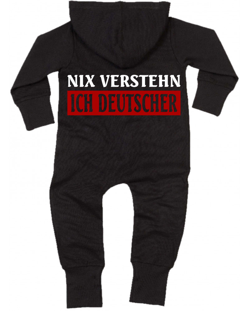 Bestickter Baby Strampler (Nix verstehen, ich deutscher)